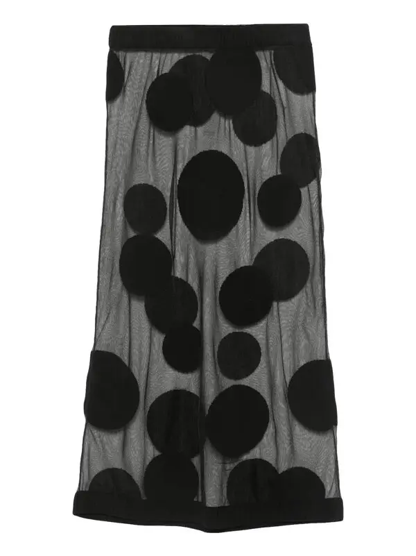 Viktor & Rolf Polka-dot Mesh Midi Skirt - Black