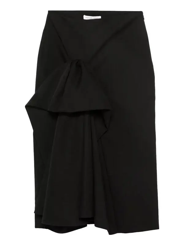 Viktor & Rolf Ruffle-detail Midi Skirt - Black