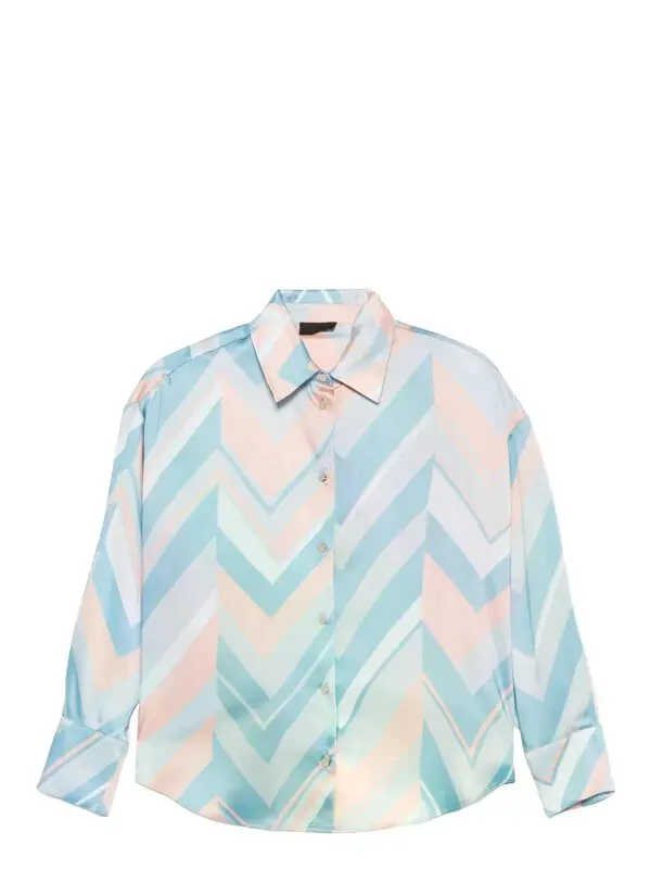 Liu Jo Chevron-print Shirt - Blue