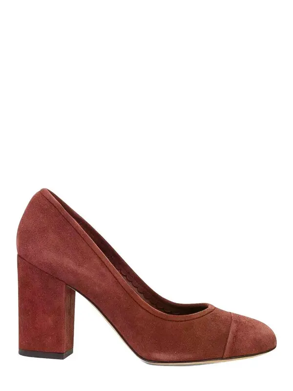 Loro Piana Block-heel Suede Pumps - Red