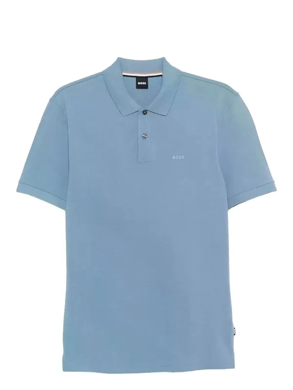 BOSS Logo-embroidered Polo Shirt - Blue