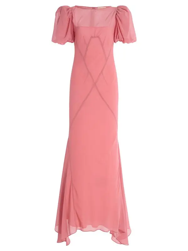 DE LA VALI Sabia Chiffon Maxi Dress - Pink