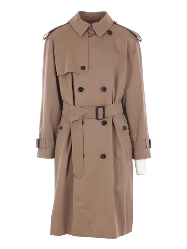 Burberry Double-breasted Cotton Gabardine Trench Coat - Clay Brown