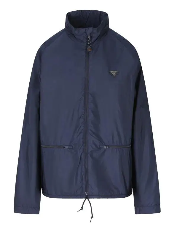 Prada Re-nylon Hooded Jacket - Blue