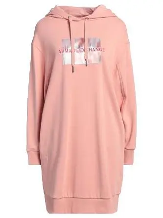 Armani Exchange Fleece Mini Dress With Appliqués - Salmon Pink