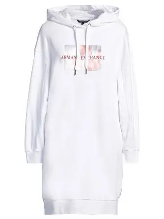 Armani Exchange Fleece Mini Dress With Appliqués - White