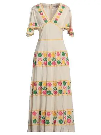 Antik Batik Cotton Maxi Dress - Cream