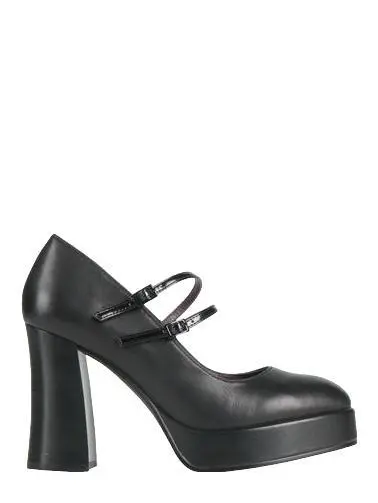 APEPAZZA Leather Mary Jane Pumps - Black