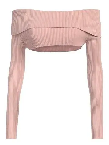 Elisabetta Franchi Off-the-shoulder Ribbed Knit Top - Pink
