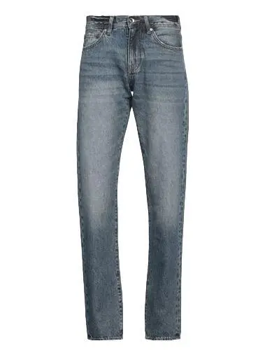 Armani Exchange Straight-leg Jeans In Organic Cotton - Blue