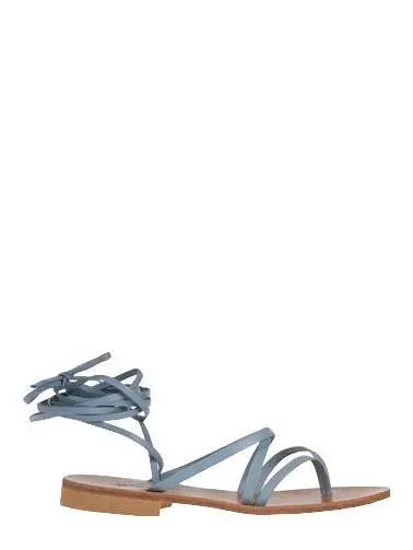 BALDININI Light Leather Thong Sandal - Blue