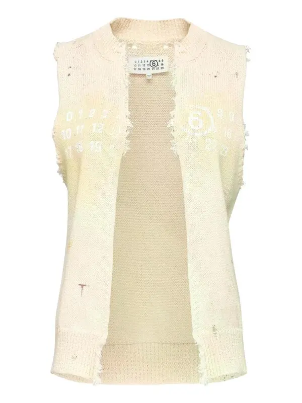 MAISON MARGIELA Signature Numbers Motif Waistcoat - Neutrals