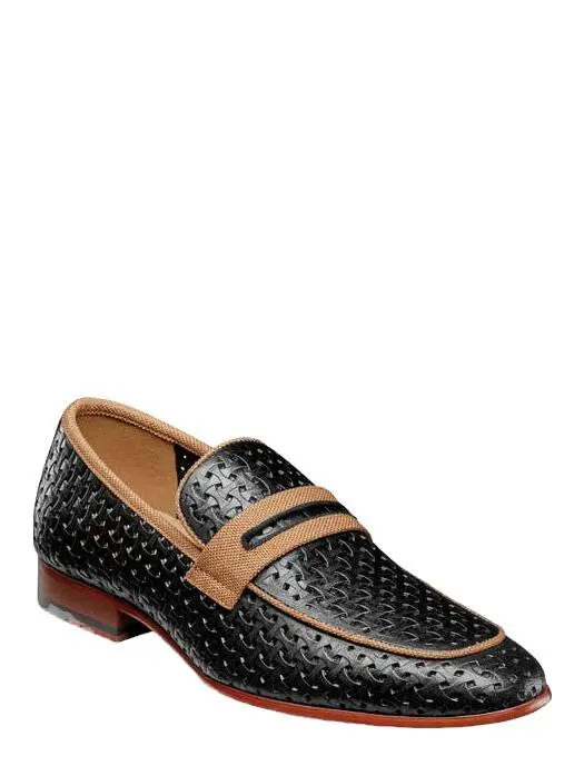 STACY ADAMS Winstead Saddle Penny Loafer - Black