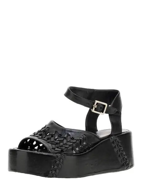 A.S.98 Maddox Ankle Strap Platform Sandals - Black