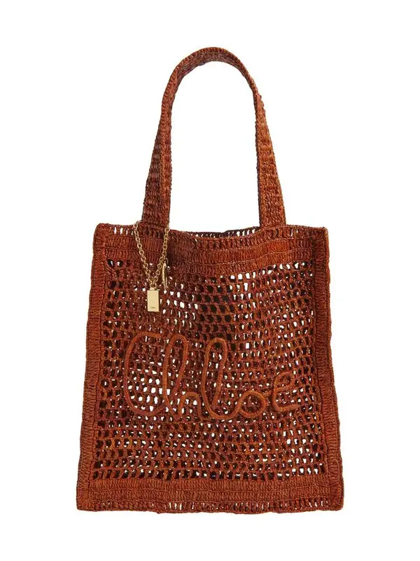 Chloé Raffia Tote Bag - Clay Brown