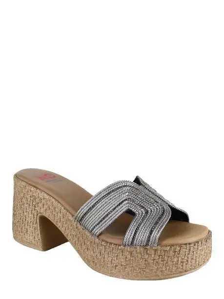 NATIONAL COMFORT Cornella Platform Slide Sandal - Lead Fabric