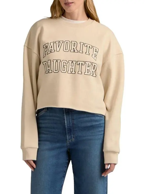 FAVORITE DAUGHTER Cropped Sweatshirt - French Oak/ Snow White