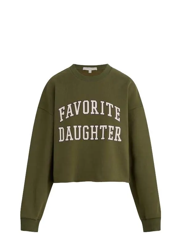 FAVORITE DAUGHTER Cropped Sweatshirt - Smoketree/gardenia