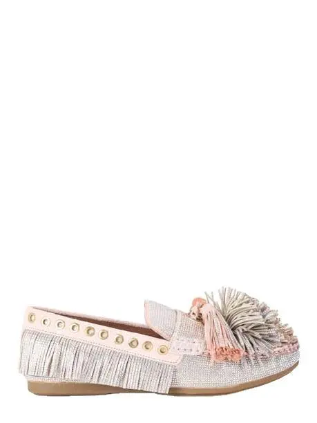 Kurt Geiger Crystal Embellished Pompom Loafer - Open Grey