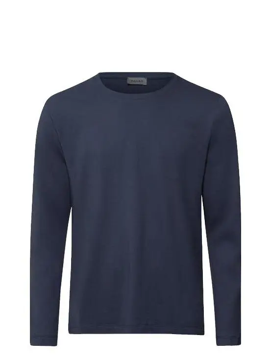 Hanro Living Cotton Crew Neck Top - Ombre Blue