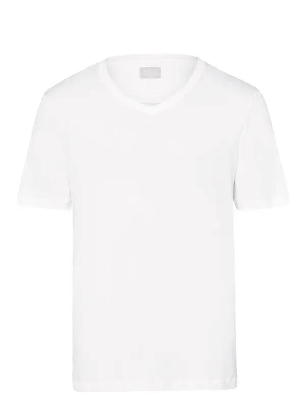 Hanro Sea Island Cotton Cotton V-neck T-shirt - White