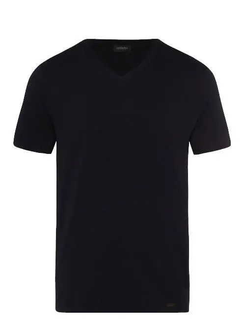 Hanro Living Shirts Cotton V-neck T-shirt - Black
