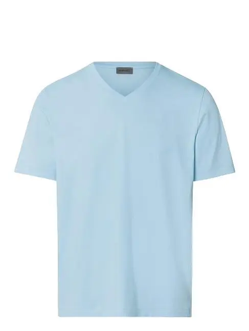 Hanro Living Shirts Cotton V-neck T-shirt - Clear Blue
