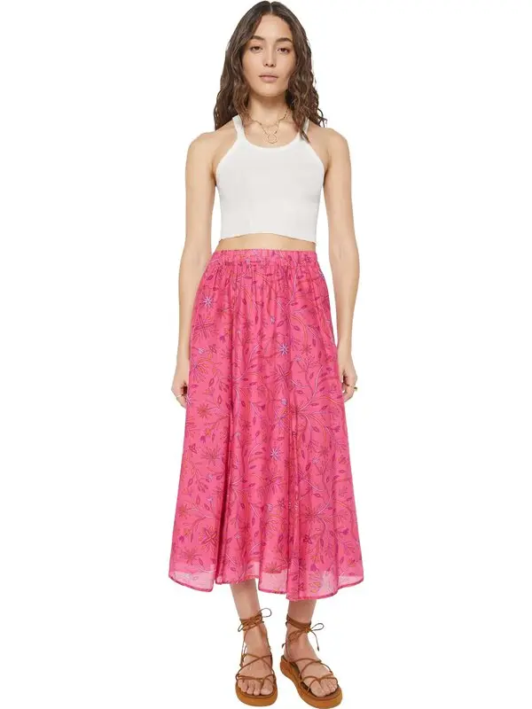 Xirena Roxane Floral Print Midi Skirt - Fuchsia