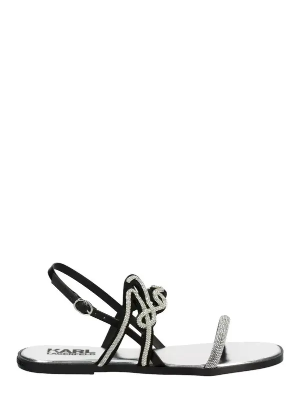 Karl Lagerfeld Logo-lettering Sandals - Silver