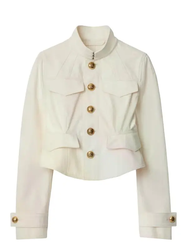 Burberry Cropped Cotton Jacket - White