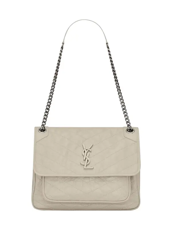 Saint Laurent Medium Niki Monogram Chain Bag - White
