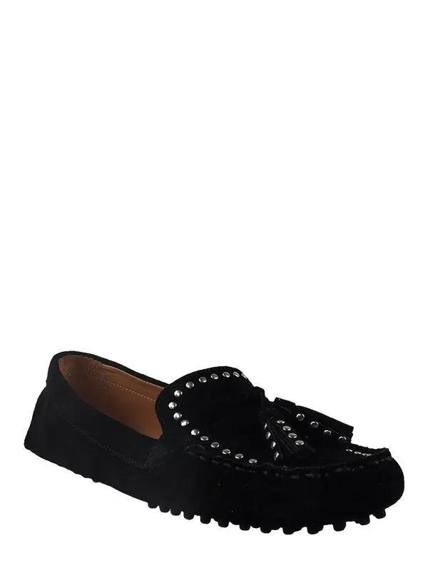 NATIONAL COMFORT Serinna Studded Tassel Loafer - Black Suede