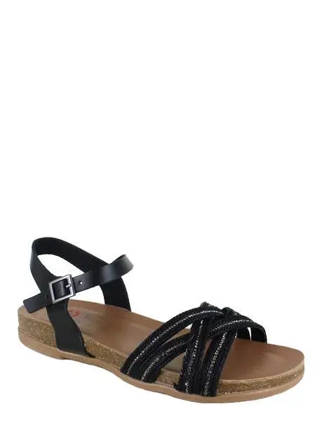 NATIONAL COMFORT Porto Sandal - Black Leather