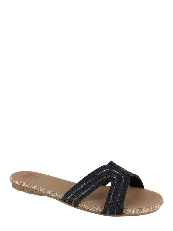 NATIONAL COMFORT Terrassa Slide Sandal - Black Fabric
