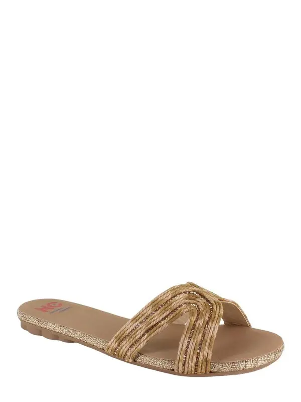 NATIONAL COMFORT Terrassa Slide Sandal - Brown Fabric