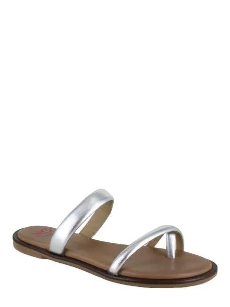 NATIONAL COMFORT Almeria Slide Sandal - Silver Leather
