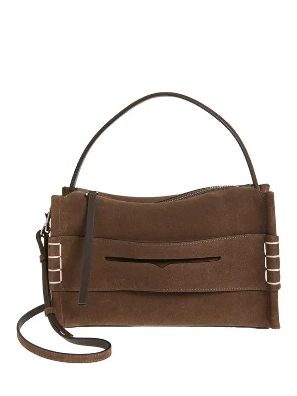 JW Anderson Loafer Suede Top Handle Bag - 600 Brown