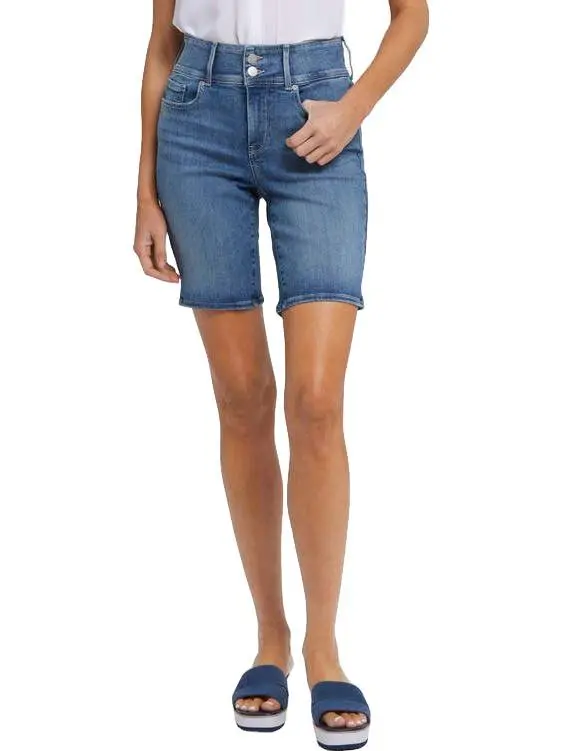 NYDJ Ella High Waist Denim Shorts - Costa Brava