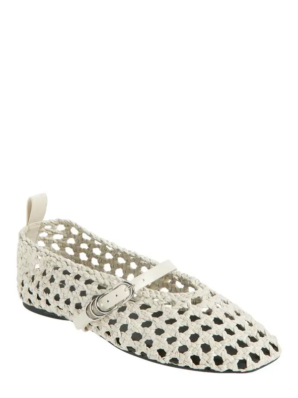 Rag & Bone Spire Woven Mary Jane Flat - Antique White