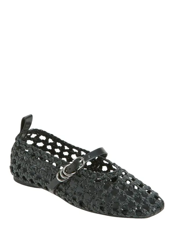 Rag & Bone Spire Woven Mary Jane Flat - Black