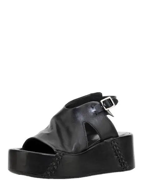 A.S.98 Maren Leather Platform Sandals - Black/black