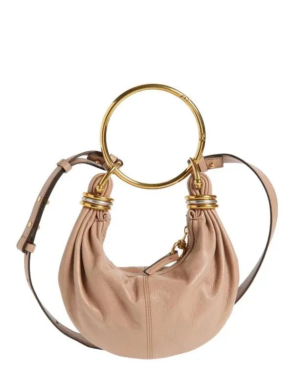 Chloé Mini Bracelet Leather Hobo Bag - Woodrose