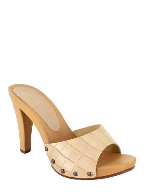 CANDIE'S Antonella Platform Sandal - Natural Croc