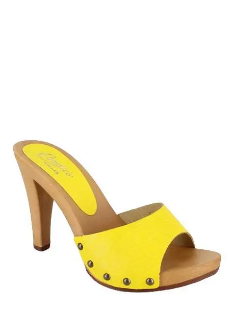 CANDIE'S Antonella Platform Sandal - Yellow Croc