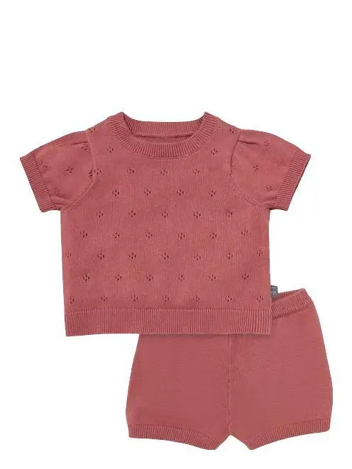 MODERN MOMENTS™ BY GERBER Sweater Knit Top And Shorts Set - Dark Rose