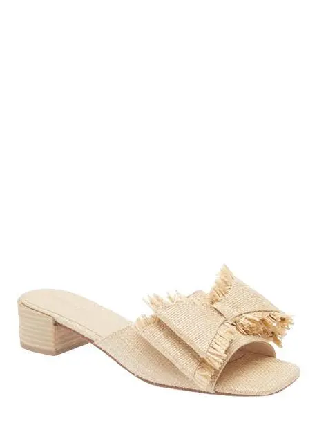 CHOCOLAT BLU Bow Slide Sandal - Natural Raffia