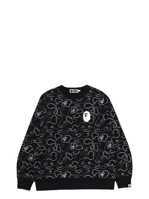BAPE Camo Crewneck Sweatshirt - Black
