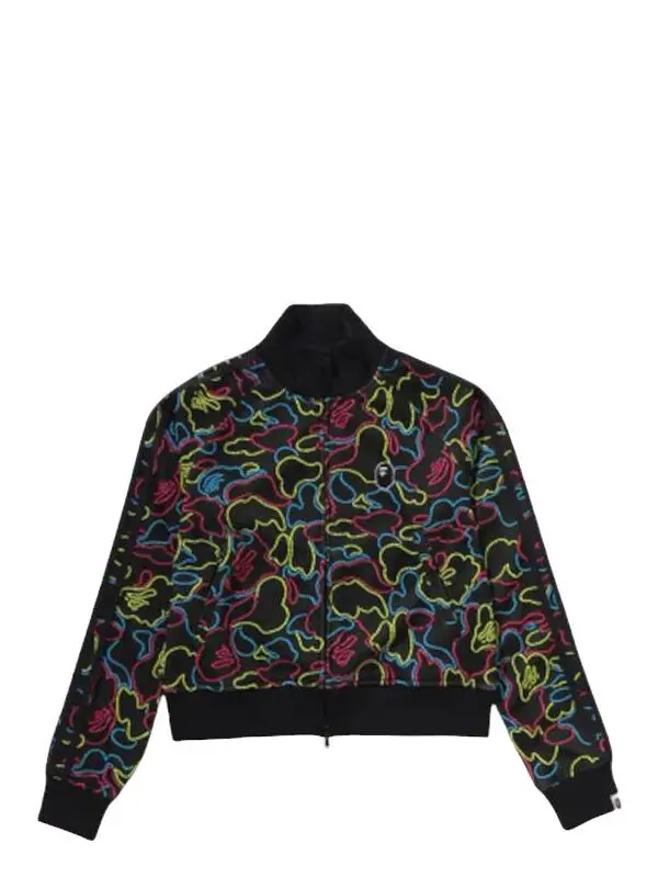 A BATHING APE Neon Camo Jacquard Track Jacket - Multicolor
