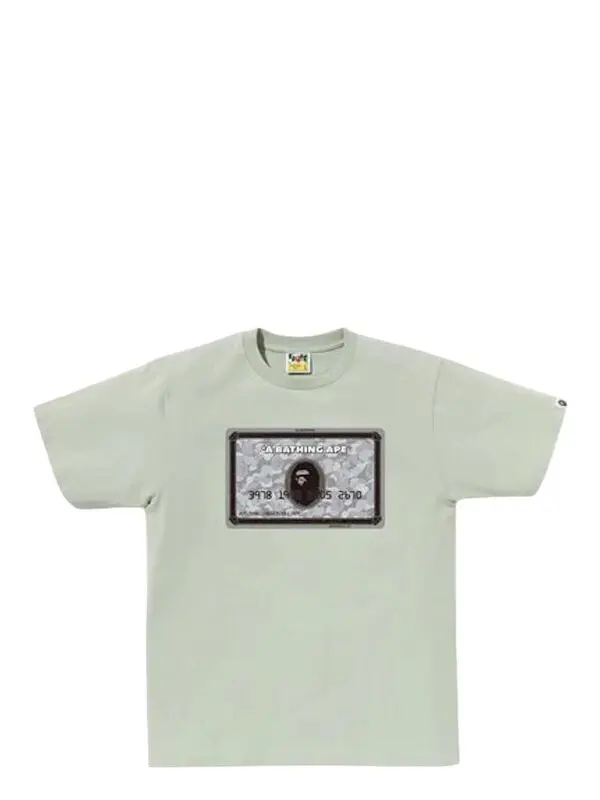 A BATHING APE Card Tee Shirt - Green/silver