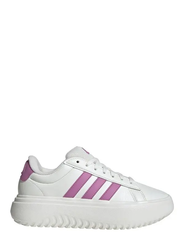 Adidas Grand Court Platform Sneakers - Core White/preloved Purple